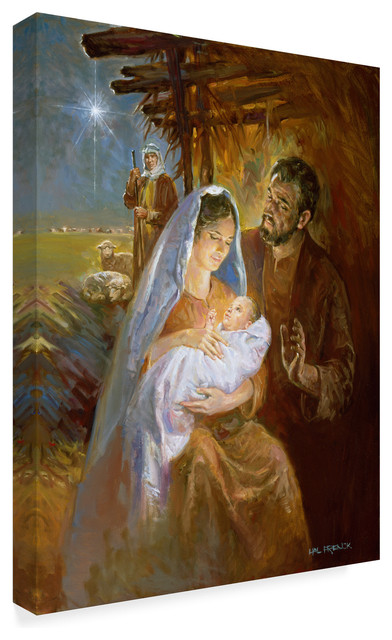 Hal Frenck 'Nativity Hut' Canvas Art, 32"x24" - Traditional - Prints ...