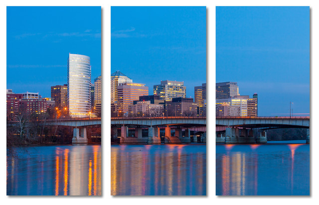 Rosslyn Skyscrapers, Dc Skyline Canvas Print, 3 Panel Split, Triptych ...
