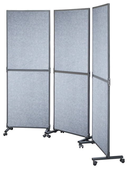 Acoustic Room Divider 72"x66" Office Partition 3 Panels - Contemporary ...