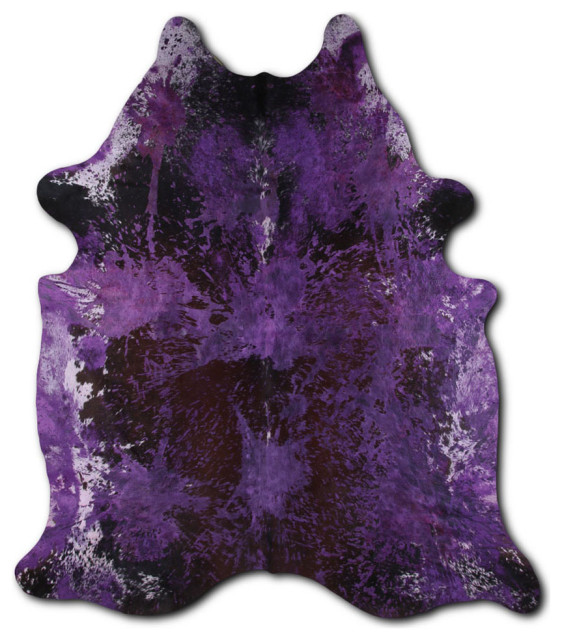 ACID WASHED HAIR ON Cowhide Rug DE DISTRESSED PURPLE, 5'x7' to 6'x8 ...
