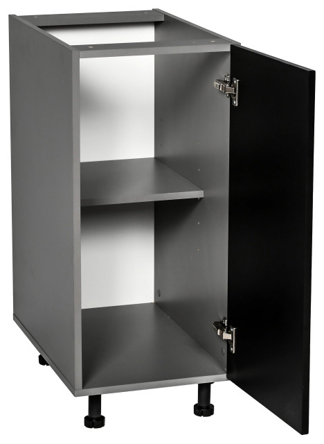 18 Base Cabinet High Single Door Grey, 18 x 34 1/2 x 23 3/8|Black ...