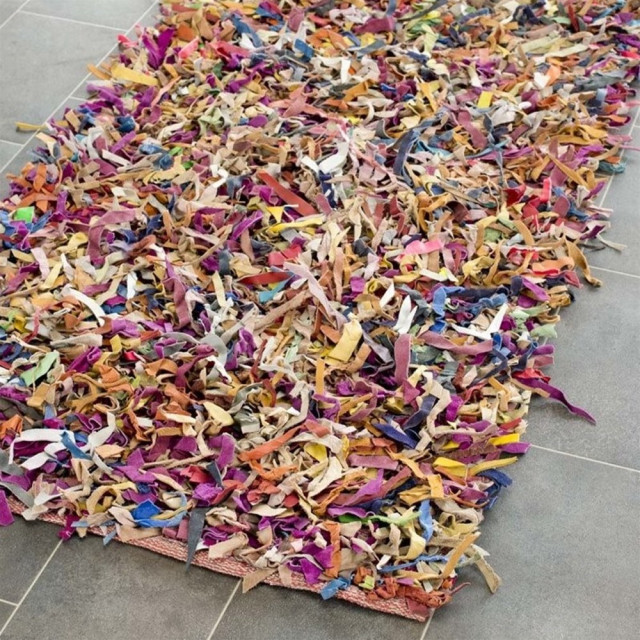 Safavieh Leather Shag 2'3" X 9' Hand Knotted Leather Rug, Runner 2'3" x ...