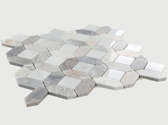 Mosaics Carrara Marble Tile Hexagon Pattern Earth - Contemporary ...