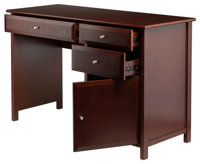 Delta Office Writing Desk Walnut - Transitional - Desks And Hutches ...