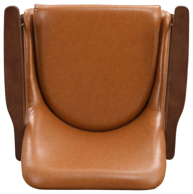 GDF Studio Mid-Century Modern Faux Leather Accent Chair - Midcentury ...