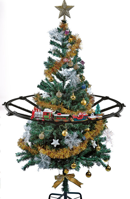 31 Pc Battery Operated Lighted & Animated Christmas Tree Train Set with ...