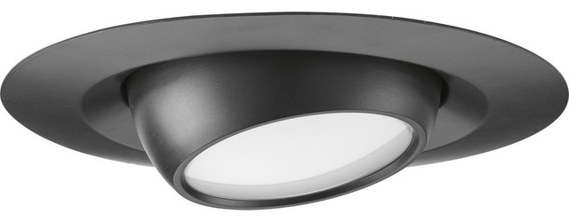 Progress 7.72" 10.5W 1 LED Eyeball Trim, Black Finish With White Glass ...