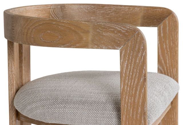 Belton Modern Off-White Fabric + White Wash Oak Counter Chair ...