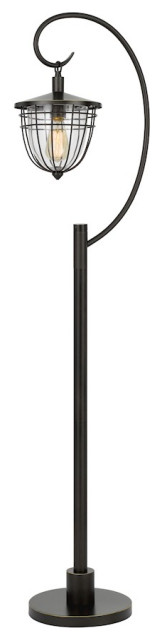 Cal Lighting Alma Metal/Glass Downbridge Lantern Floor Lamp, DBZ - BO ...