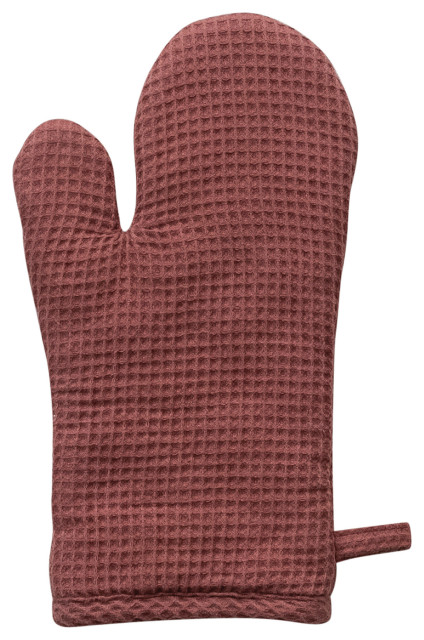 Woven Linen and Cotton Waffle Hot Pad Mitt - Oven Mitts And Pot Holders ...