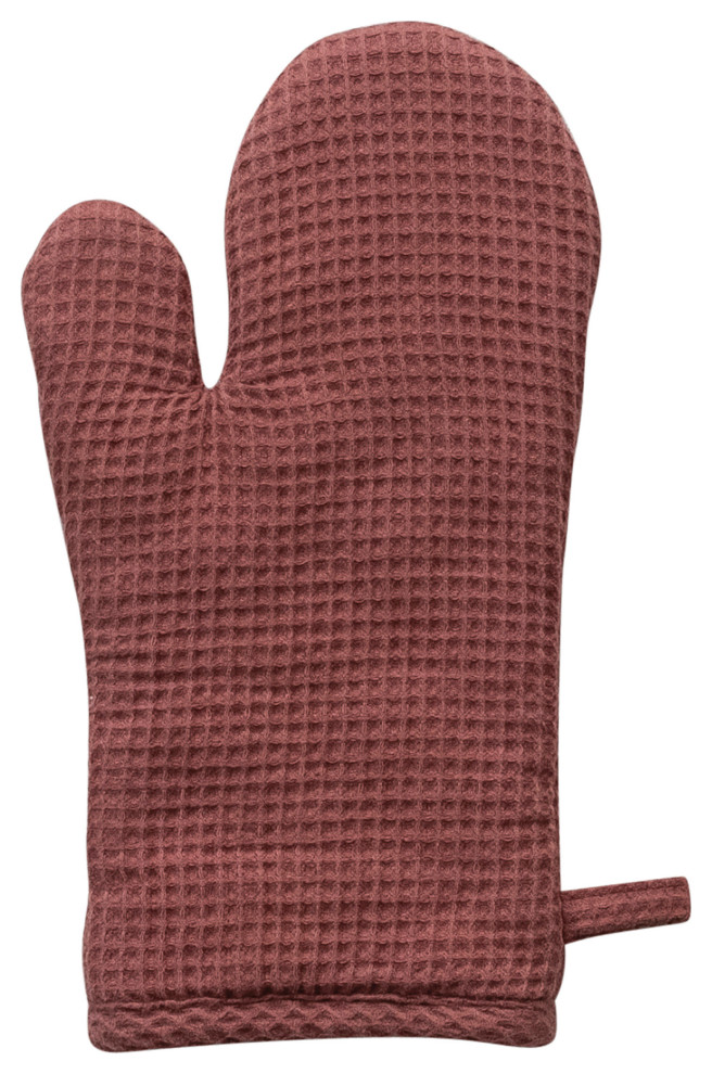 Woven Linen and Cotton Waffle Hot Pad Mitt - Oven Mitts And Pot Holders ...