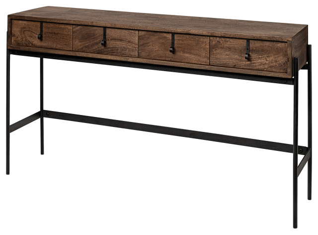 Glennard Contemporary Industrial Console Table - Industrial - Console ...