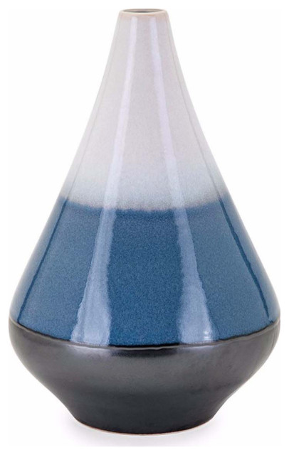 Benzara Tri Color Ceramic Table Vase with Narrow Mouth, Medium ...