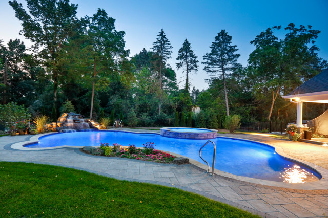 Naperville, IL Freeform Swimming Pool with Raised Hot Tub - Classique ...