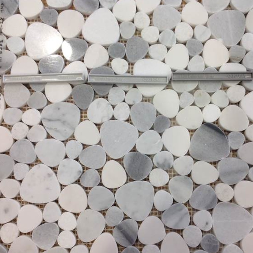 pebble tile, grout color