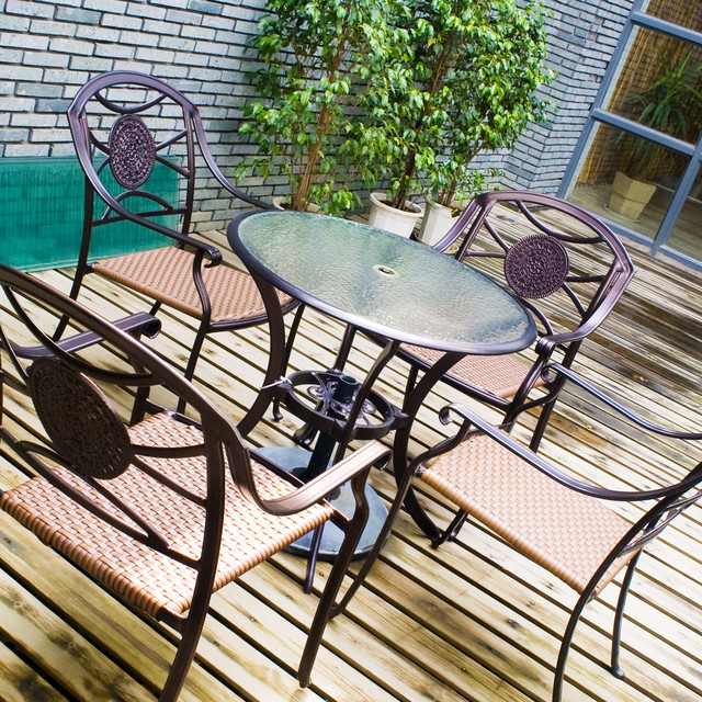 Round 1/4'' Thick Tempered Patio Glass Table Top With 2'' Center Hole ...