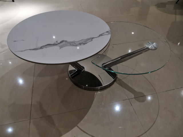 Motion Coffee Table,one ceramic top, one clear glass top - Contemporary ...