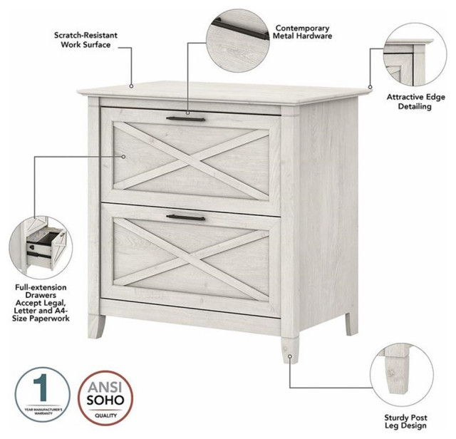 Pemberly Row 2 Drawer Lateral File Cabinet in Linen White Oak ...