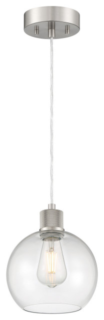 Port Nine Burgundy LED Pendant, Brushed Steel - Transitional - Pendant ...