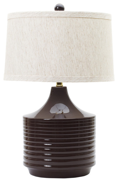 Fangio Lighting 24" Ceramic Table Lamp, Kohl Brown - Contemporary ...