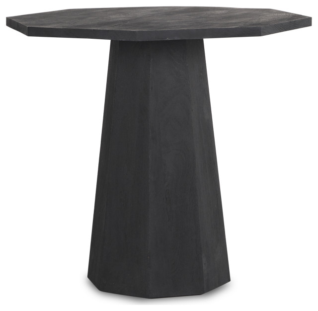 Maxine Hexagonal Dark Wood Foyer Table - Transitional - Side Tables And ...