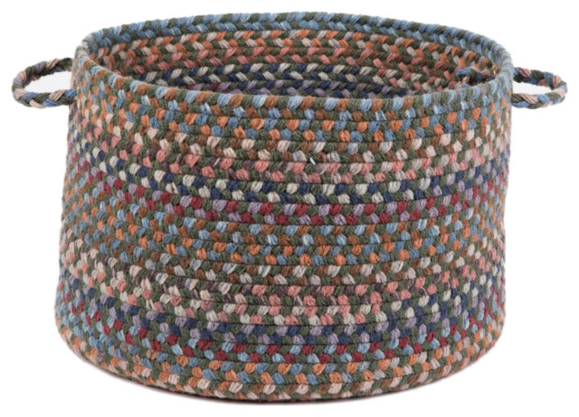 Wool Tribeca Color Storage Basket, 18''x12'' - Contemporary - Baskets ...