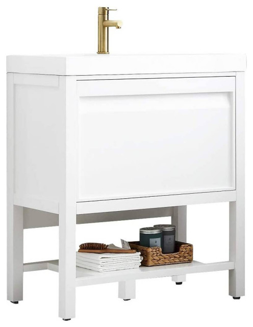 Vienna 30"Vanity Base Only White - Transitional - Bathroom Vanities And ...