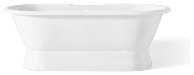 Cheviot Products Regal Cast Iron Bathtub With Pedestal Base and Faucet ...