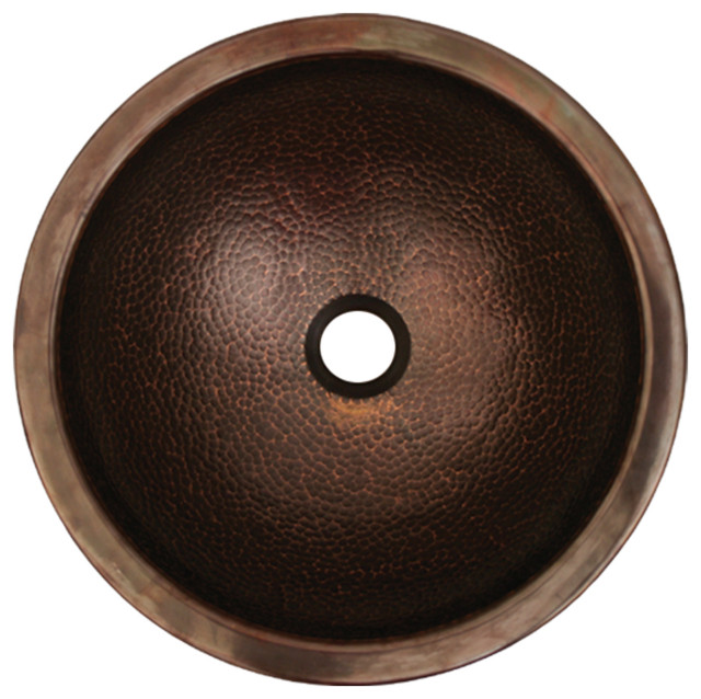 Copperhaus Round Undermount Copper Basin with a Hammered Texture ...