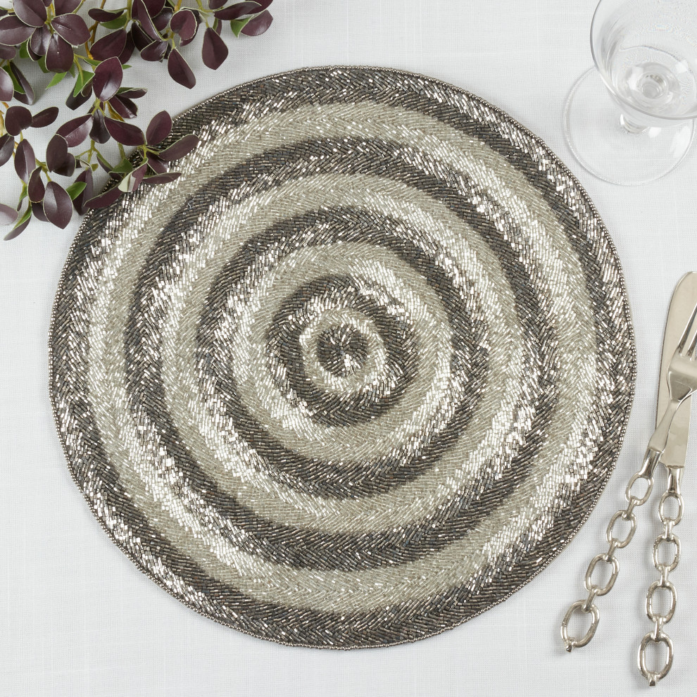 Circle Design Beaded Placemats, Set of 4 - Contemporary - Placemats ...