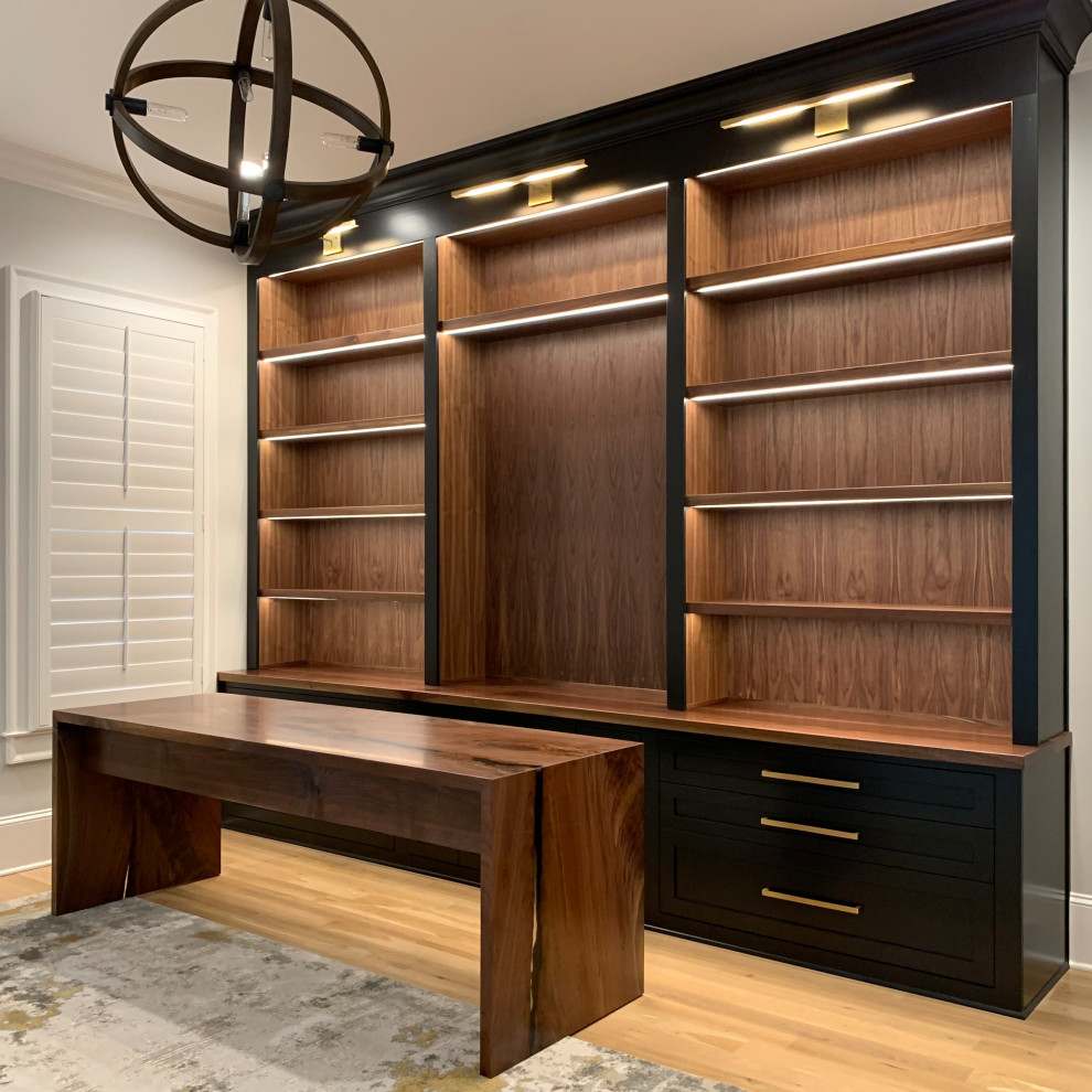 Luxury Black Walnut Office Built-In - Modern - Home Office - Atlanta ...
