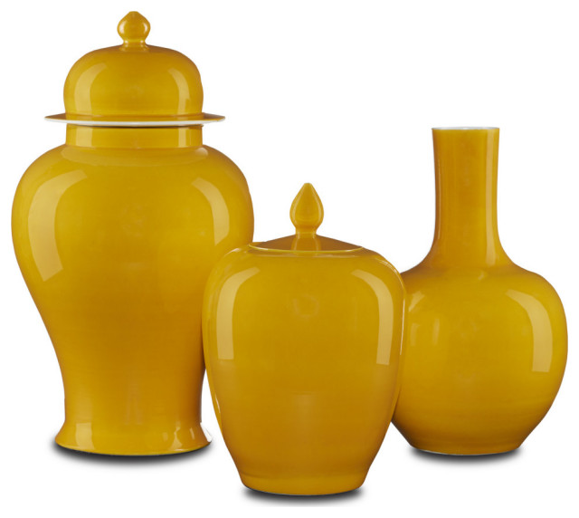 Imperial Yellow Temple Jar - Contemporary - Decorative Accents - by ...