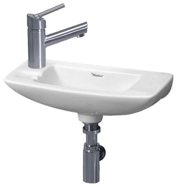 Isabella Small Wall Mount Basin With Center Drain - Contemporary ...