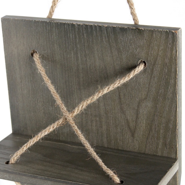 Positano Nautical Rope 4 Bottle Vertical Wall Mounted Wood Wine Rack ...