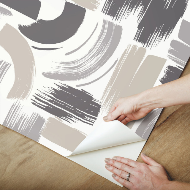 Modern Brushstrokes Peel & Stick Wallpaper - Contemporary - Wallpaper ...