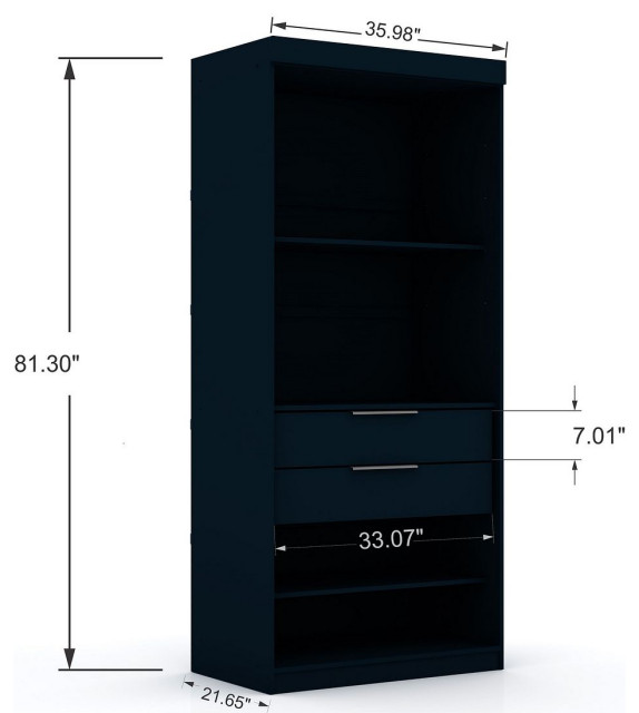 Mulberry 3.0 Sectional Corner Wardrobe Closet - Set of 2 in White ...