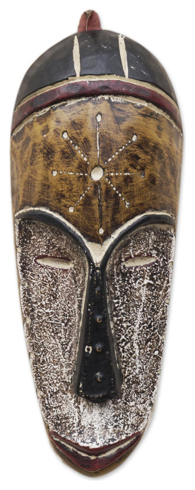 Novica Handmade Traditional Nose African Wood Mask - Tropical ...