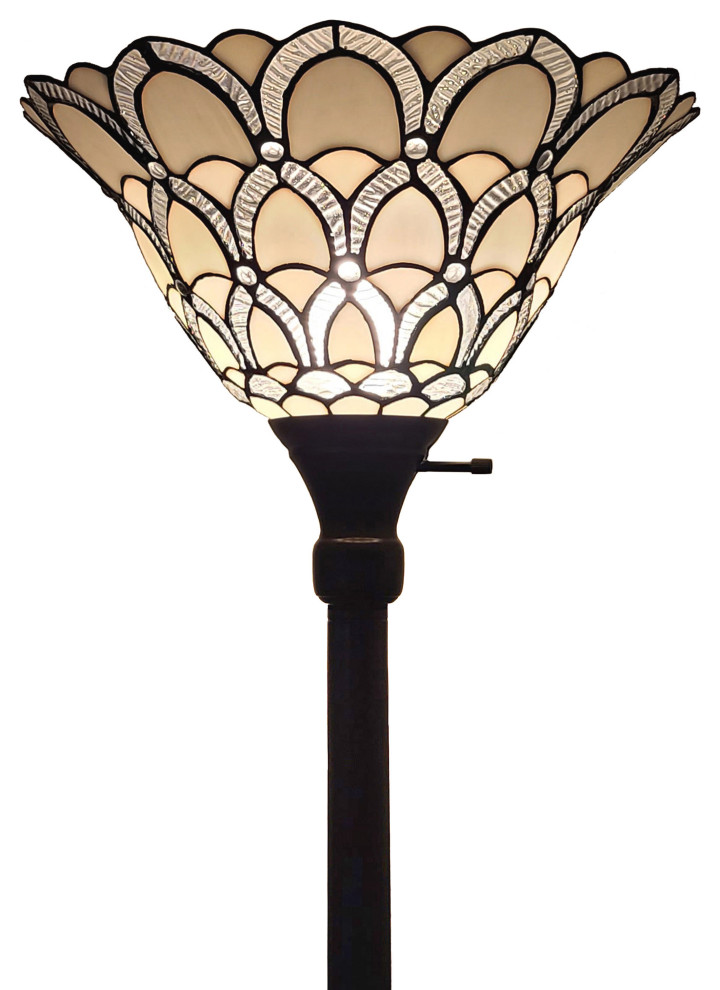 Tiffany Style Jeweled Torchiere Floor Lamp 69" Tall - Victorian - Floor ...