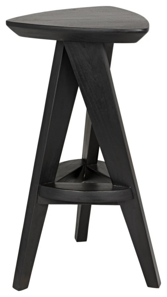 Archie Counter Stool, Charcoal Black - Transitional - Bar Stools And ...