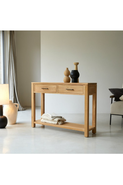 Natural Teak Console Table | Tikamoon Ma毛 - Transitional - Console ...