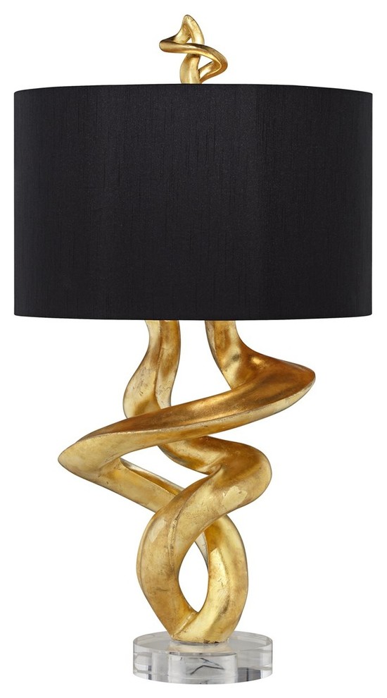 Pacific Coast Tribal Impressions Table Lamp, Gold Leaf - Contemporary ...
