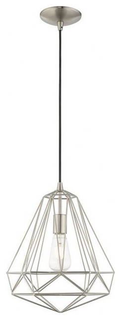 1 Light Pendant In Geometric Style-18 Inches Tall and 12.25 Inches Wide ...