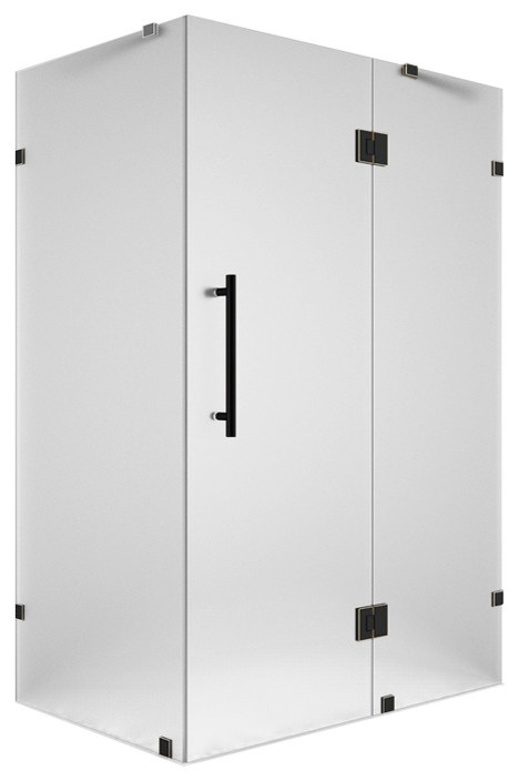 Avalux Frameless Shower Enclosure Frosted Glass, Oil Rub Bronze, 37"x36 ...