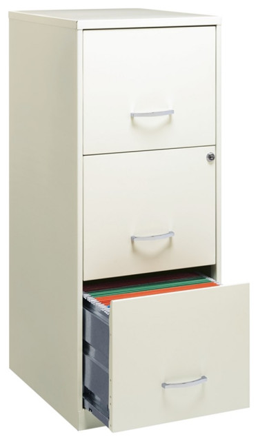 Pemberly Row 3 Drawers Vertical White Metal Filing Cabinet Pre ...
