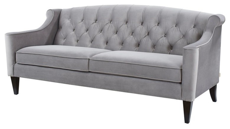 Ken Upholstered Button Tufted Sofa Opal Grey - Transitional - Sofas ...