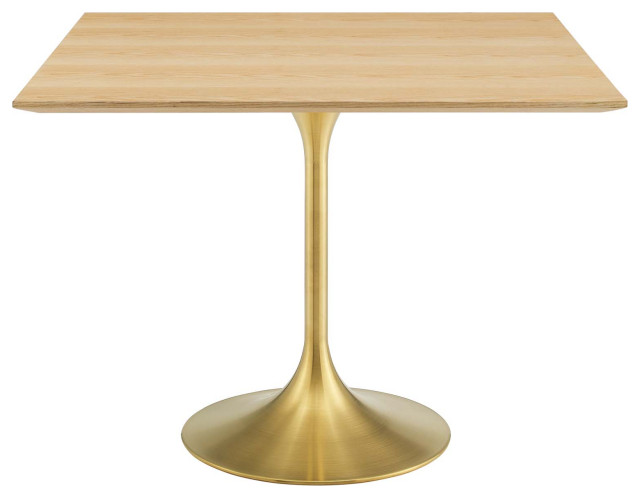 Dining Table, Square, Wood, Gold Brown Natural, Modern, Cafe Bistro ...