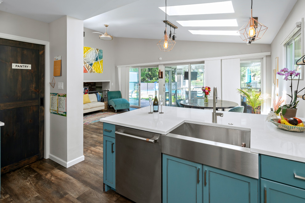 Mid-century modern style home, kitchen transformation - Transitional ...