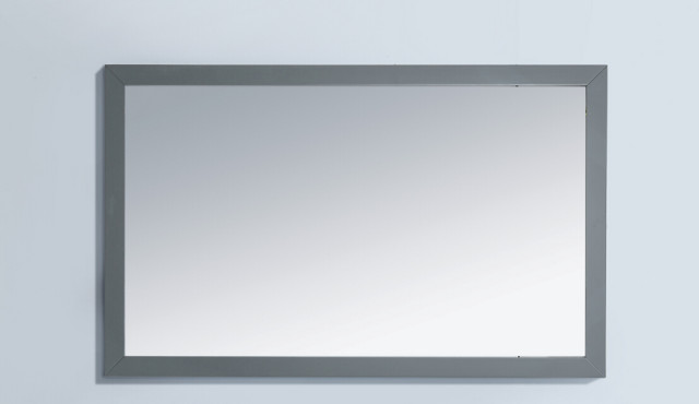 Fully Framed 24" Maple Grey Mirror, 48.03" - Modern - Bathroom Mirrors ...