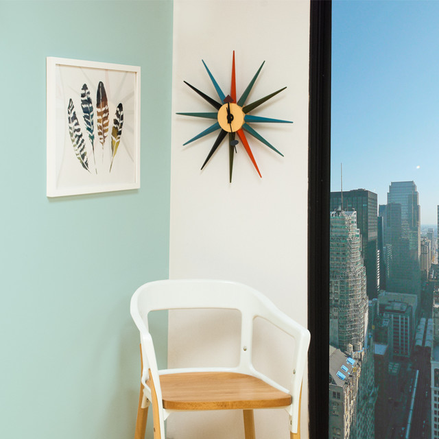 Mod Made Mid Century Modern Multi Color Star Clock - Midcentury - Wall ...