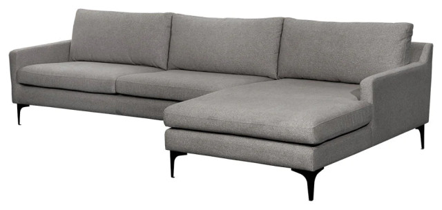 Edwald Sofa Chaise - Raf - Davis Dark Grey - Midcentury - Sectional ...